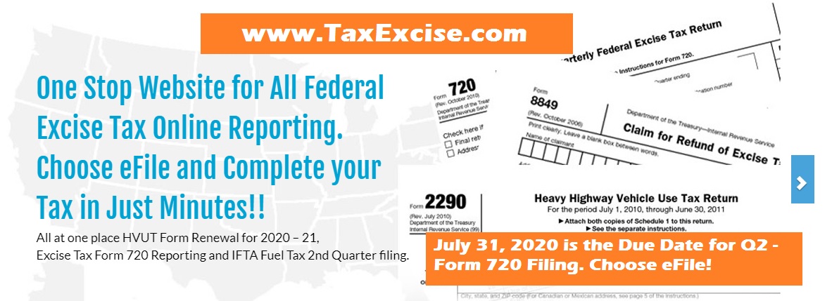 Form 720 for Second Quarter of 2020 is Due now | TaxExcise.com – IRS ...