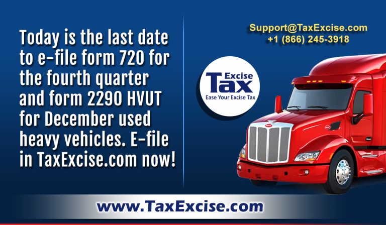 Today is the last date to report form 720 for the quarter and pro-rated ...