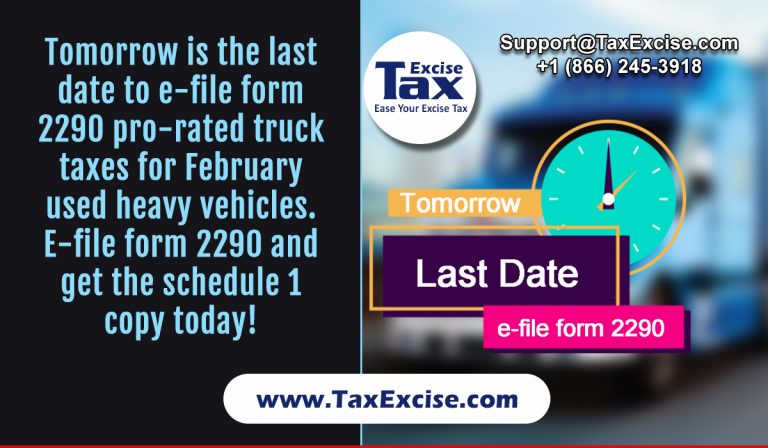 Tomorrow is the last date to e-file pro-rated form 2290 for February ...
